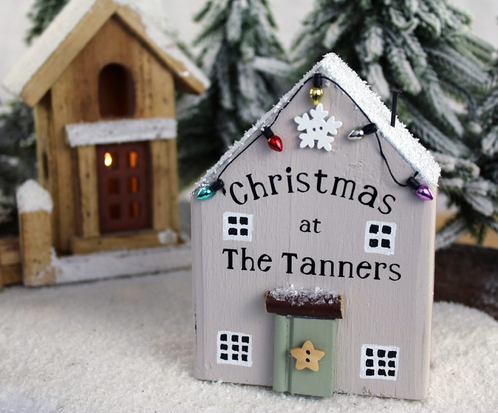 Hand-crafted personalised Wooden Christmas Cottage – Love Home ...