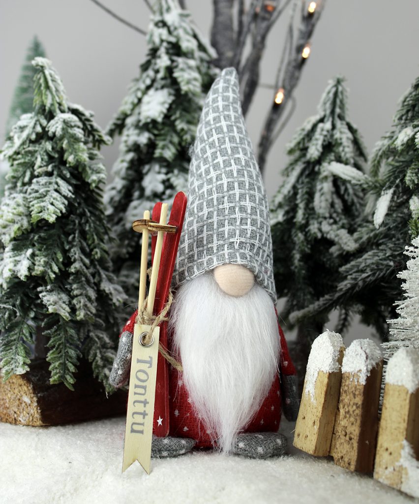 Personalised Scandi Grey Gonk – Love Home – Christmas Decorations